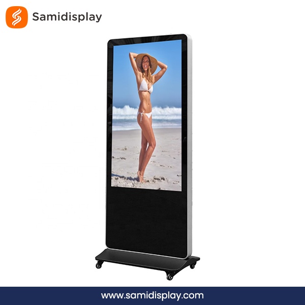 43 Inch Android Interactive Kiosks Mobile Floor Standing LCD Advertising Displays