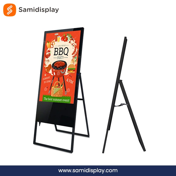 49 Inch Freestanding Foldable digital menu LCD display screens kiosk