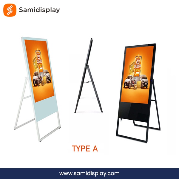 49 Inch Freestanding Foldable digital menu LCD display screens kiosk