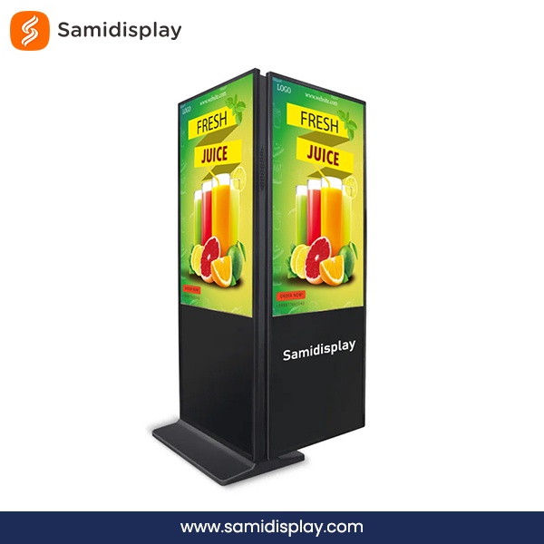freestanding double sided LCD vertical advertising screen