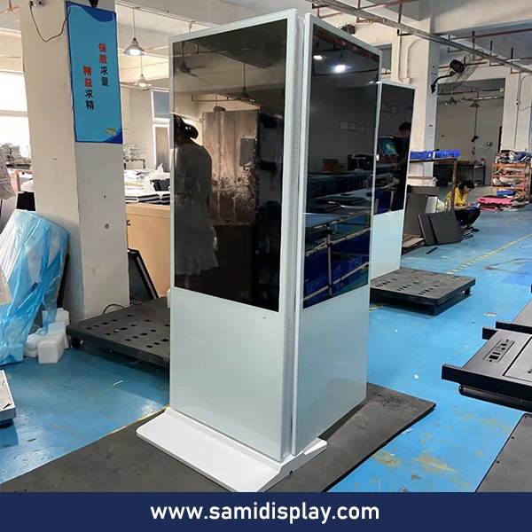 55 inch floor stand Android Player indoor vertical dual screen