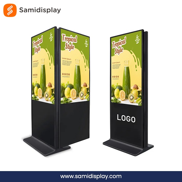floor stand 55 inch dual sided digital signage and displays