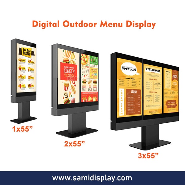 Sunlight readable 55 inch outdoor LCD Digital Drive Thru Menu Boards ...