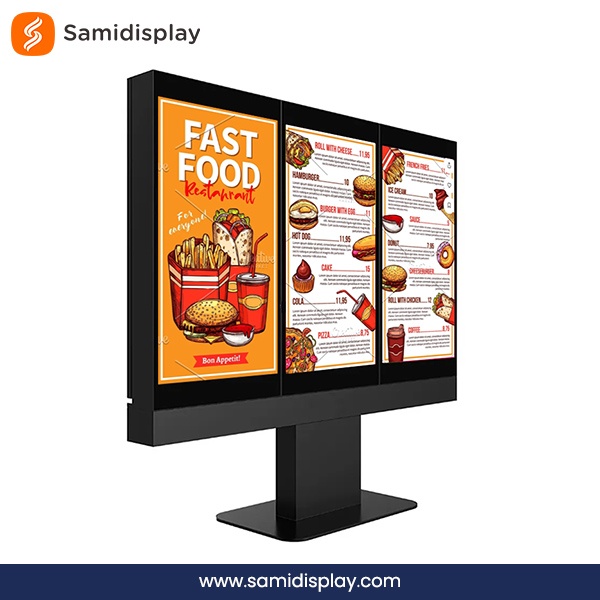 High brightness 2500nits 55 Inch Outdoor Triple screen Lcd Digital ...