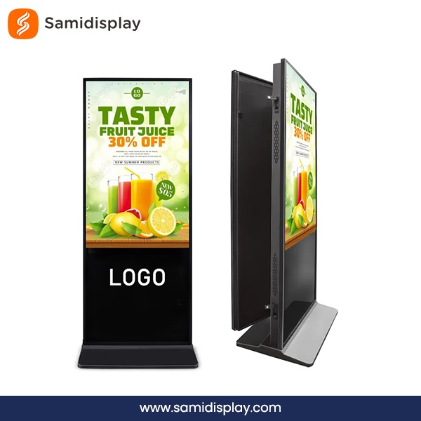 indoor floor stand double side advertising screen kiosk