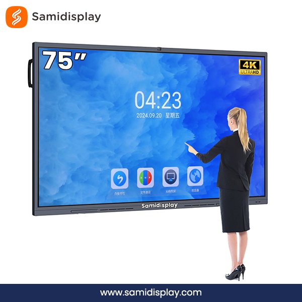 75 Inch 4K Smart Board LCD WiFi Interactive Flat Panel Touch Screen for Education