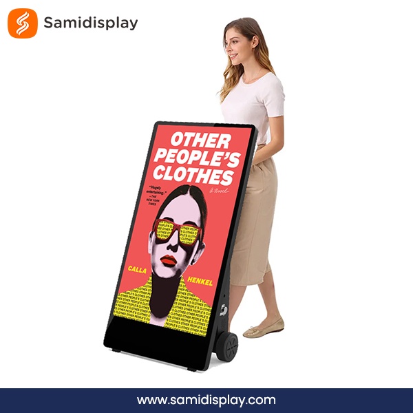 Battery Powered 43 inch movable digital signage kiosk