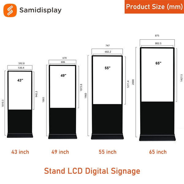 Floor Stand Retail Store Lcd Screen Digital Signage Totem
