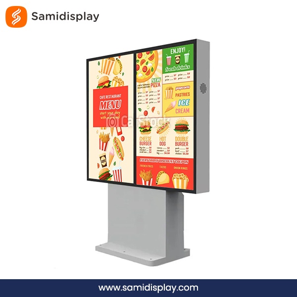 Floor Standing Waterproof Kiosk Lcd Digital Display Touch Order Screen ...