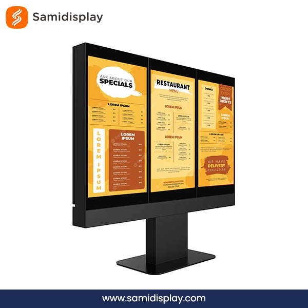 Dual 55 inch Monitor Waterproof Touch Screen Ordering System ...