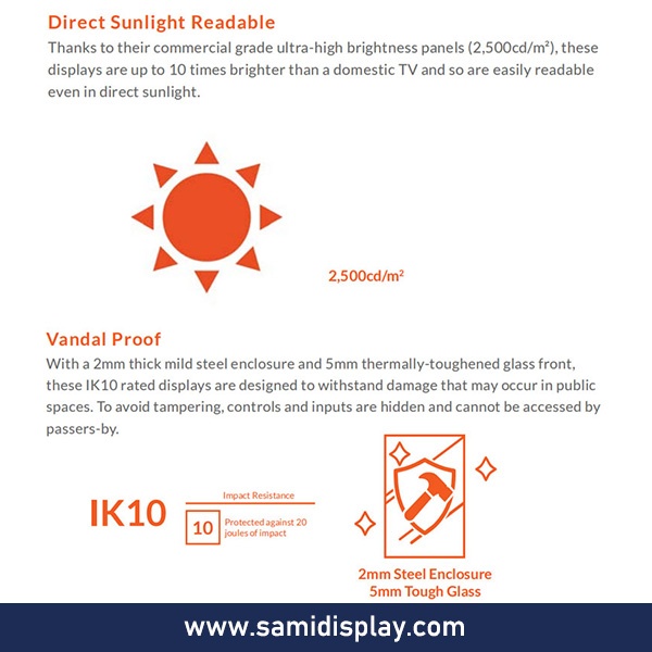 Ultra Bright 2500 Nits Outdoor Digital Advertising Screens For Sale