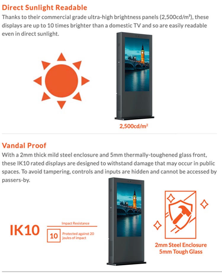 DIGITAL ADVERTISING SCREEN FOR OUTDOOR USE