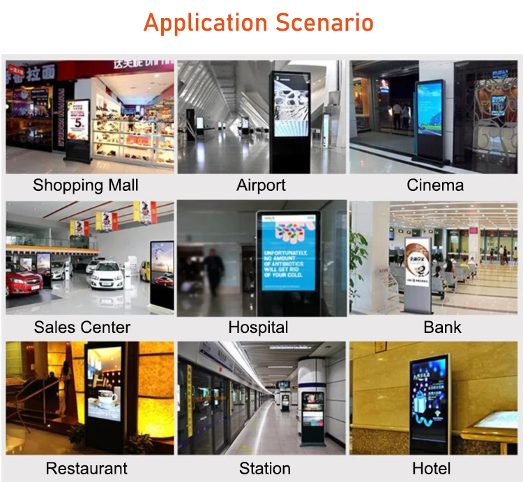 floor stand 55 inch dual sided digital signage and displays