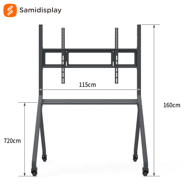 85 inch Floor TV Stand, Mounted Monitor Stand with Wheels