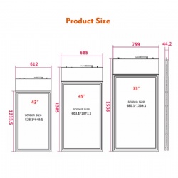 43 inch indoor high brightness window hanging display