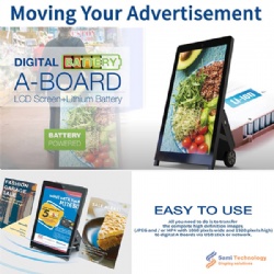 Battery Powered 43 inch movable digital signage kiosk