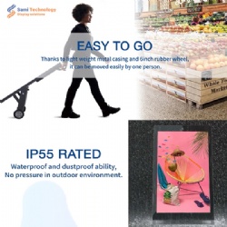 Battery Powered 43 inch movable digital signage kiosk