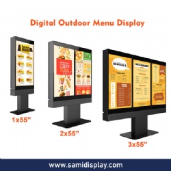 Floor Standing Waterproof Kiosk Lcd Digital Display Touch Order Screen ...